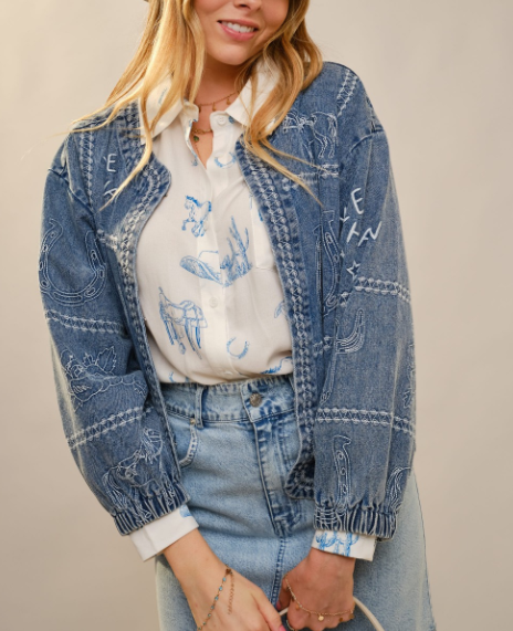 Western Embroidery Puff Sleeve Jacket – Mavericks Western Wear